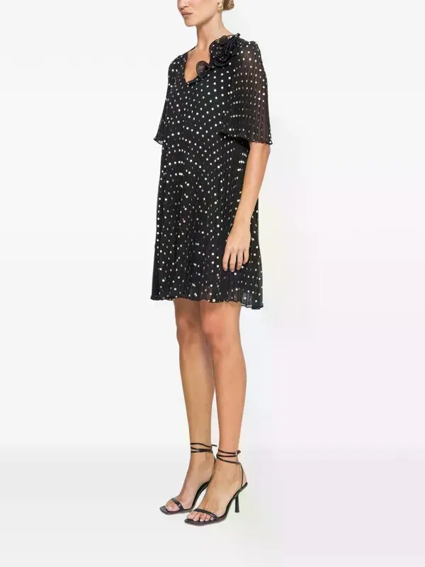 NISSA Polka-dots Pleated Midi Dress