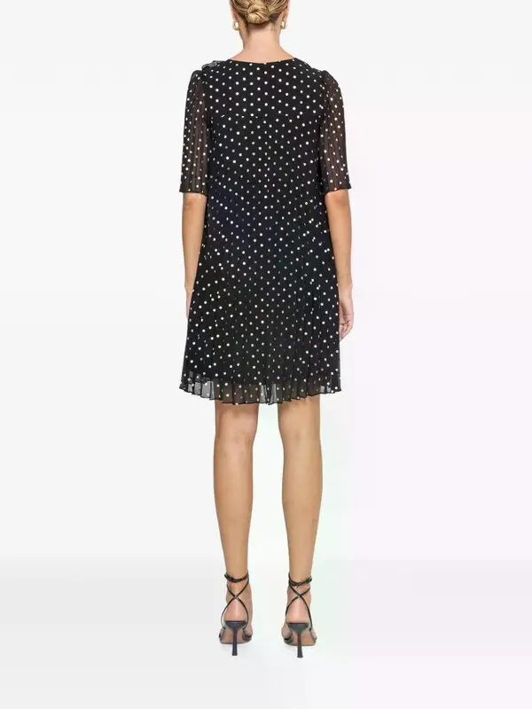 NISSA Polka-dots Pleated Midi Dress
