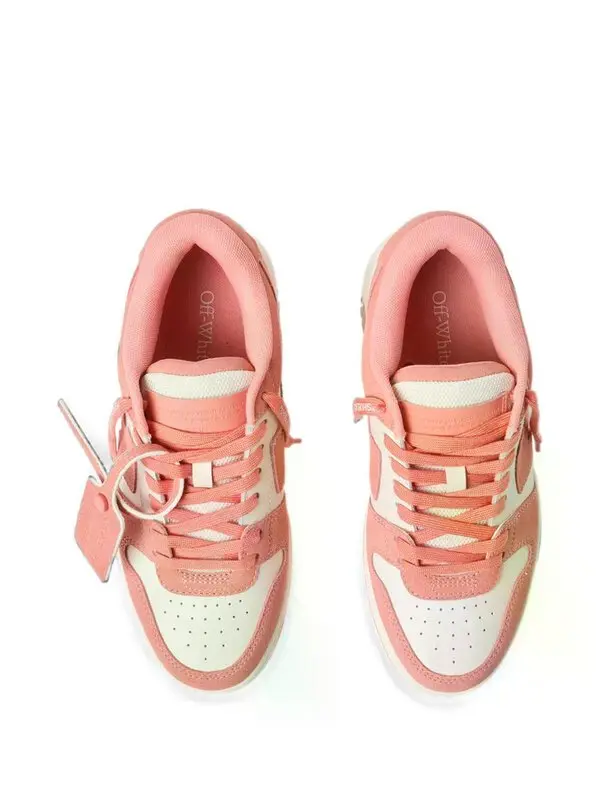 Off-White Out Of Office Paneled Leather Sneakers - Pink