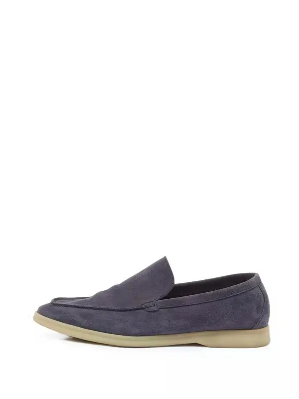 Loro Piana Summer Charms Walk Suede Loafers - Blue
