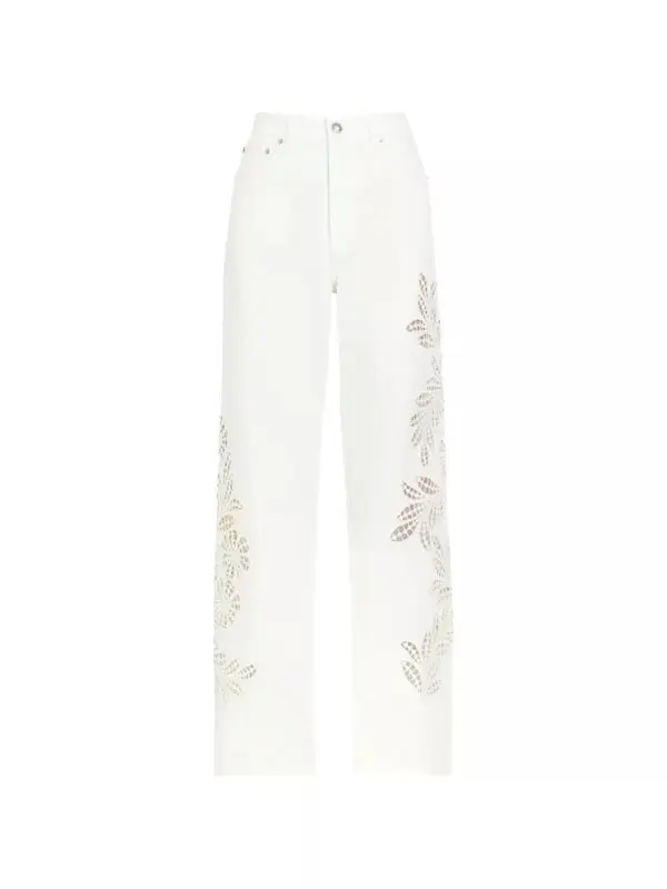 Rag & Bone Shea Floral-cutout Jeans - White