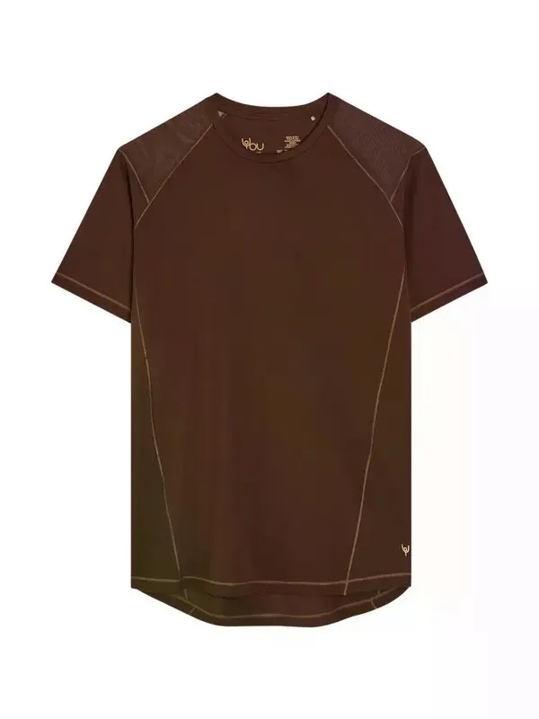 NOW YOU LIVE Waterley Mesh-panel Raglan-sleeve T-shirt - Brown