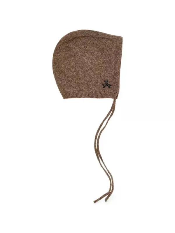 Simone Rocha Crystal-embellished Knitted Bonnet