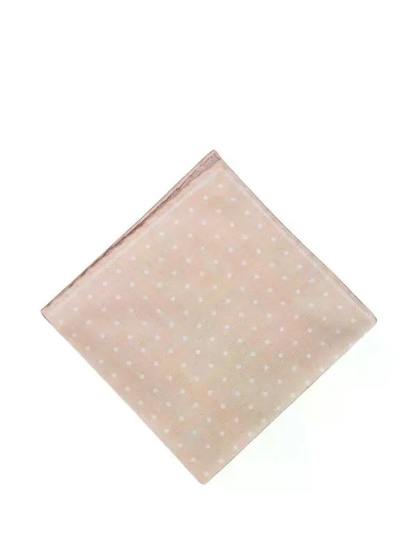 PAOLO ALBIZZATI Geometric-print Polka-dot Pocket Square - Neutrals
