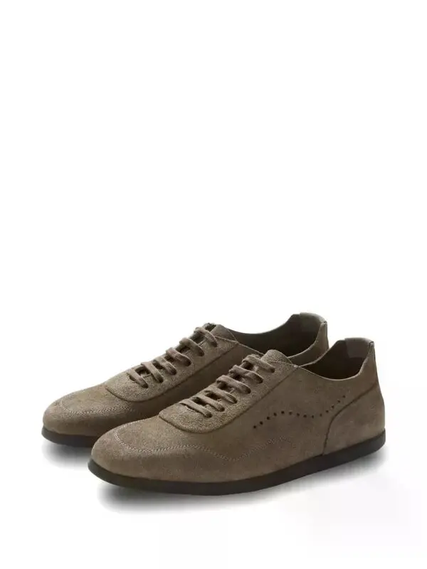STOFFA Lace-up Suede Sneakers - Neutrals