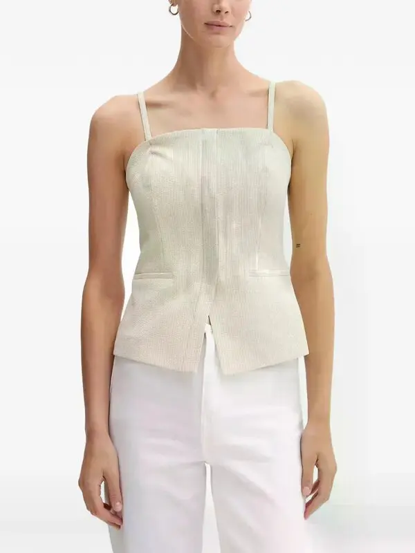 Dkny Square-neck Top - Neutrals