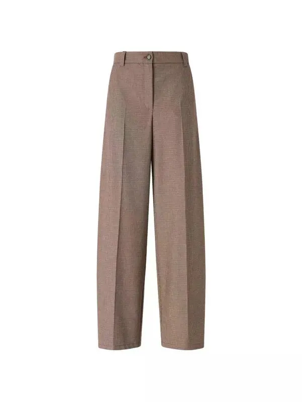 Pinko Checked Wide-leg Trousers