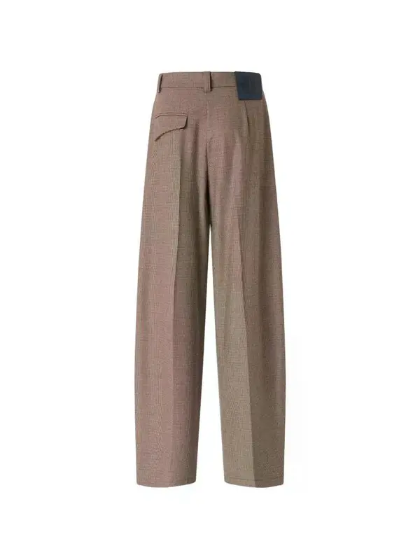 Pinko Checked Wide-leg Trousers