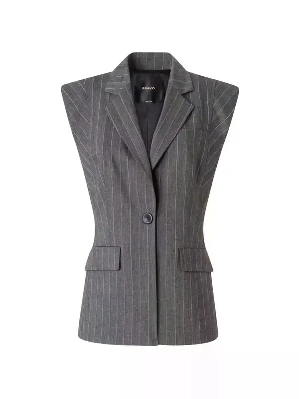 Pinko Pinstripe Padded-shoulder Waistcoat - Grey