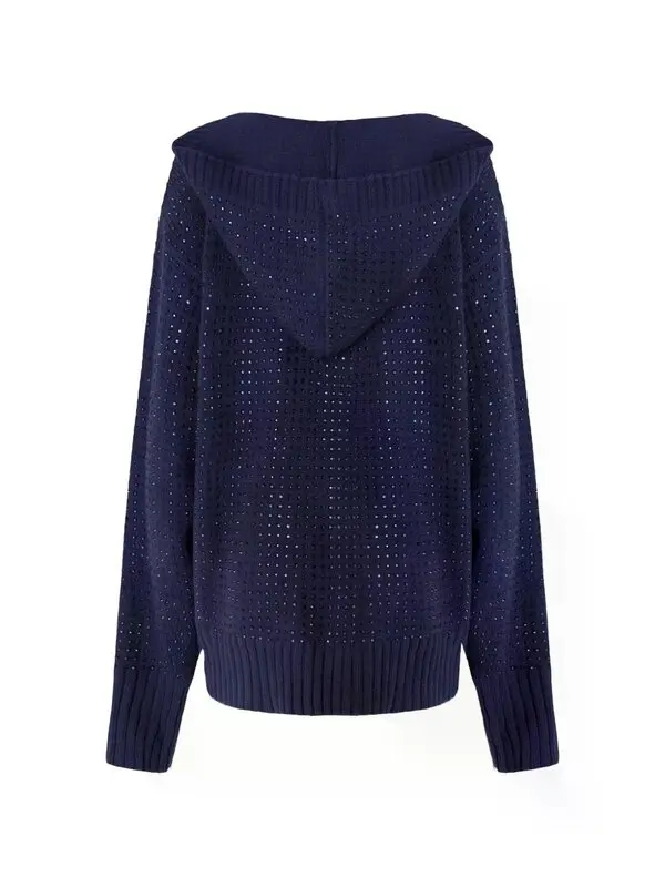 Pinko Rhinestone-embellished Hooded Cardigan