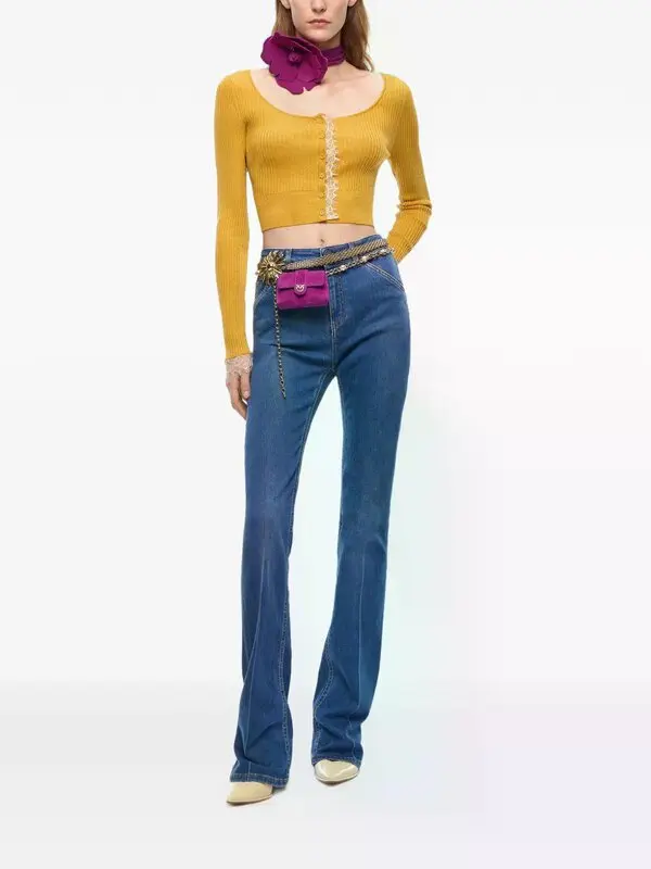 Pinko Flared-leg Jeans With Pressed Crease