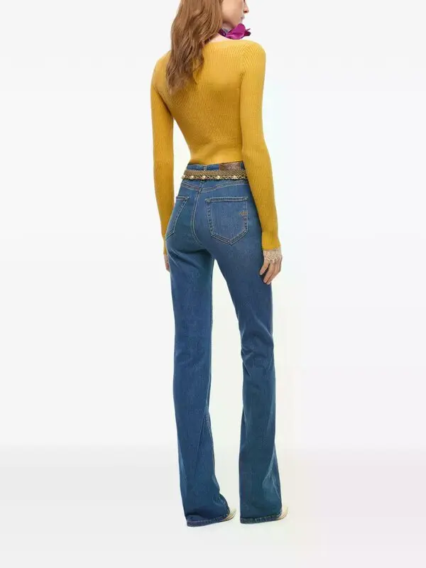Pinko Flared-leg Jeans With Pressed Crease