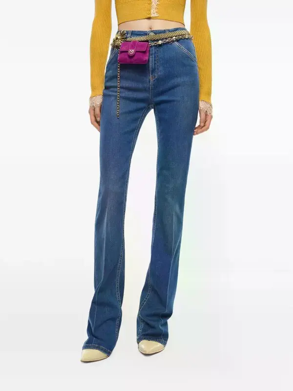 Pinko Flared-leg Jeans With Pressed Crease