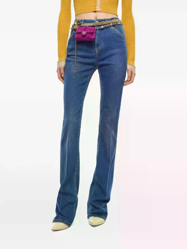 Pinko Flared-leg Jeans With Pressed Crease