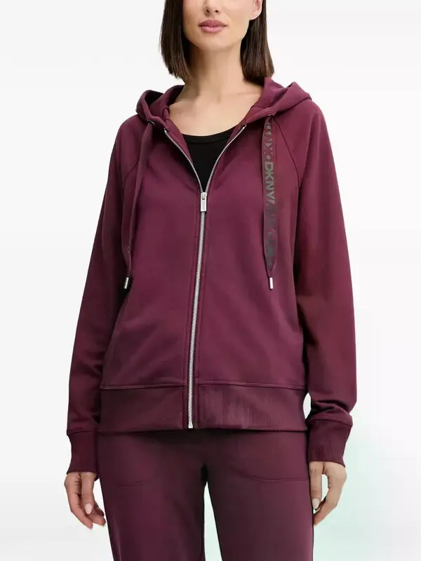 Dkny Drawstring Zip-up Hoodie