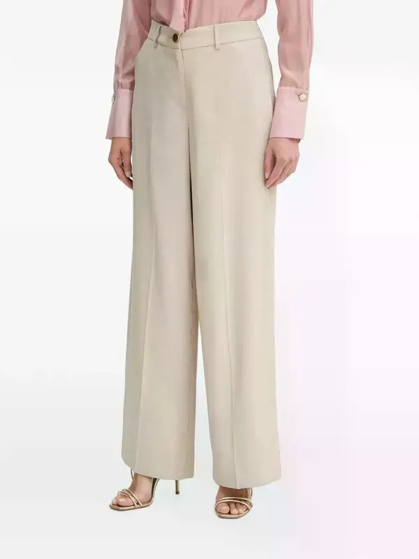 FRACOMINA Wide Leg Palazzo Pants With Button Fastening
