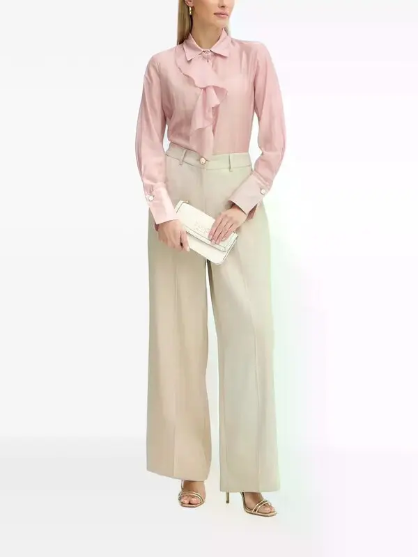 FRACOMINA Wide Leg Palazzo Pants With Button Fastening