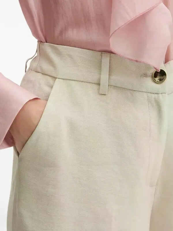 FRACOMINA Wide Leg Palazzo Pants With Button Fastening
