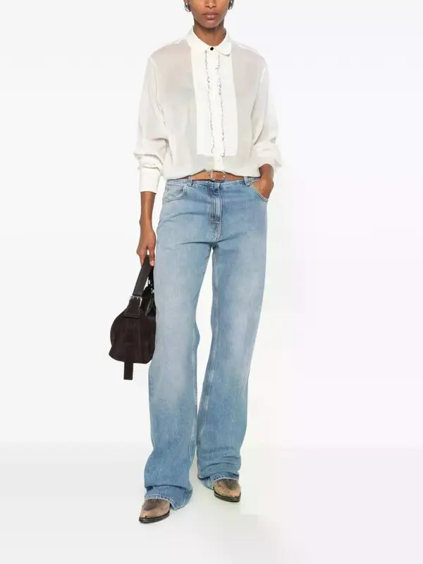 FORTE_FORTE Sheer Ruffle Trim Shirt