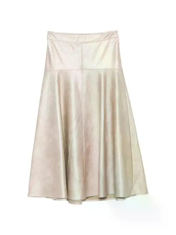FORTE_FORTE Metallic Effect Panelled Midi Skirt