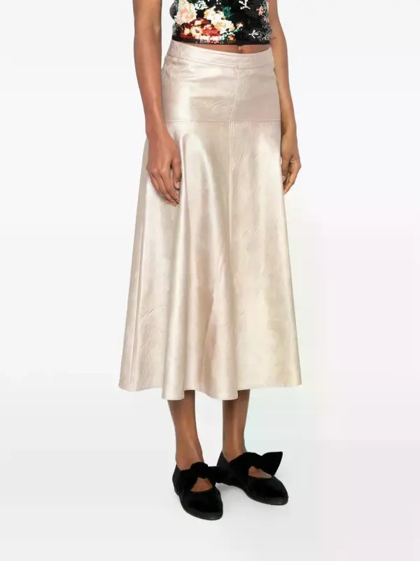 FORTE_FORTE Metallic Effect Panelled Midi Skirt