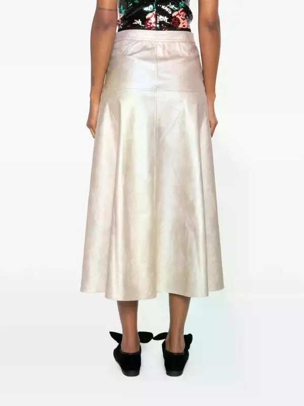 FORTE_FORTE Metallic Effect Panelled Midi Skirt