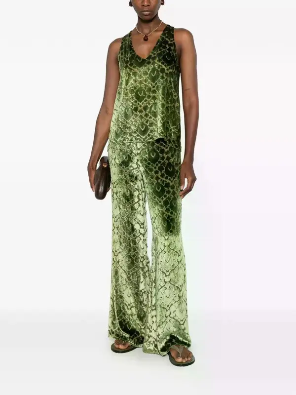 FORTE_FORTE Damask-pattern Velvet Top