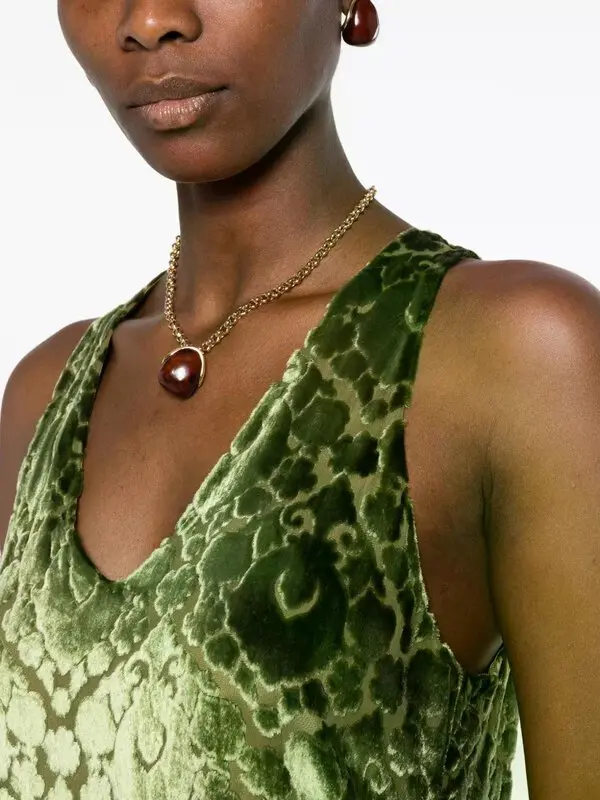 FORTE_FORTE Damask-pattern Velvet Top