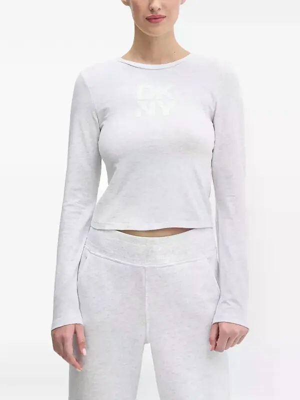 Dkny Logo-print Long-sleeve T-shirt - Grey
