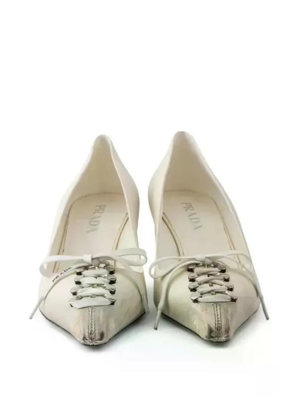 Prada Antiqued Leather Pumps