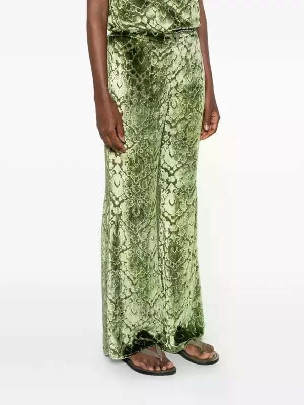 FORTE_FORTE Damask-patterned Flared Trousers