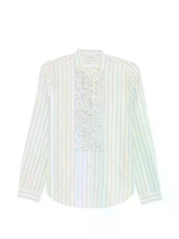 FORTE_FORTE Ruffled Striped Shirt