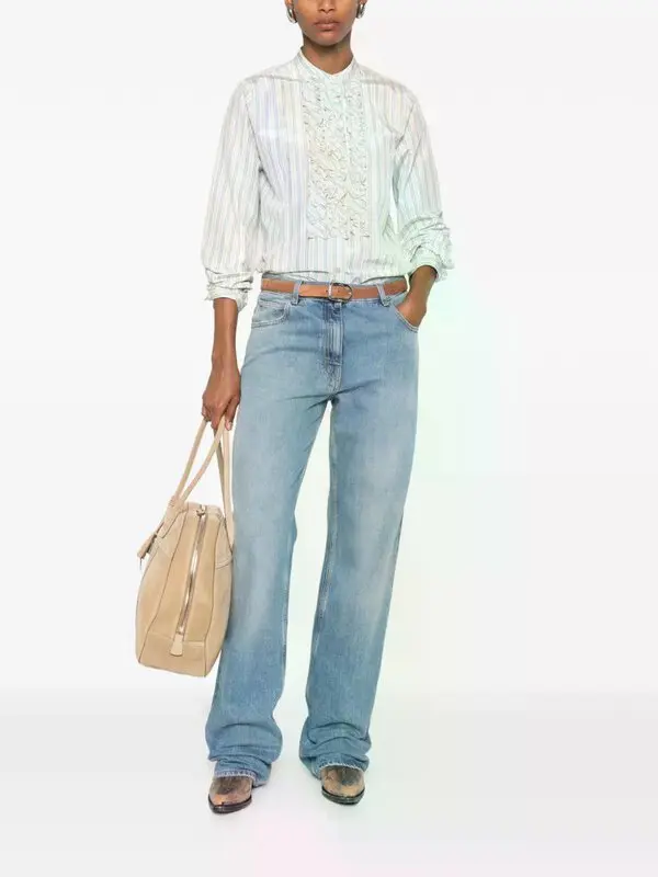 FORTE_FORTE Ruffled Striped Shirt