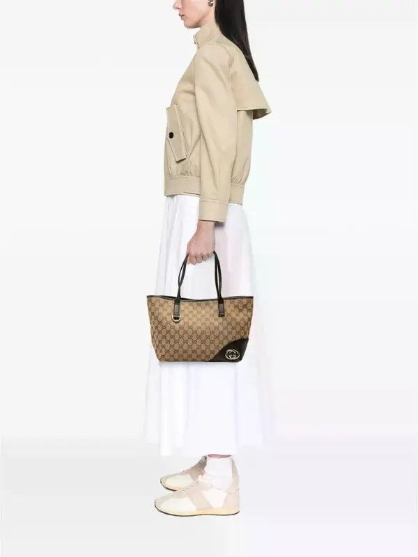 Gucci 2000-2015 Gg Canvas New Britt Tote Bag - Neutrals