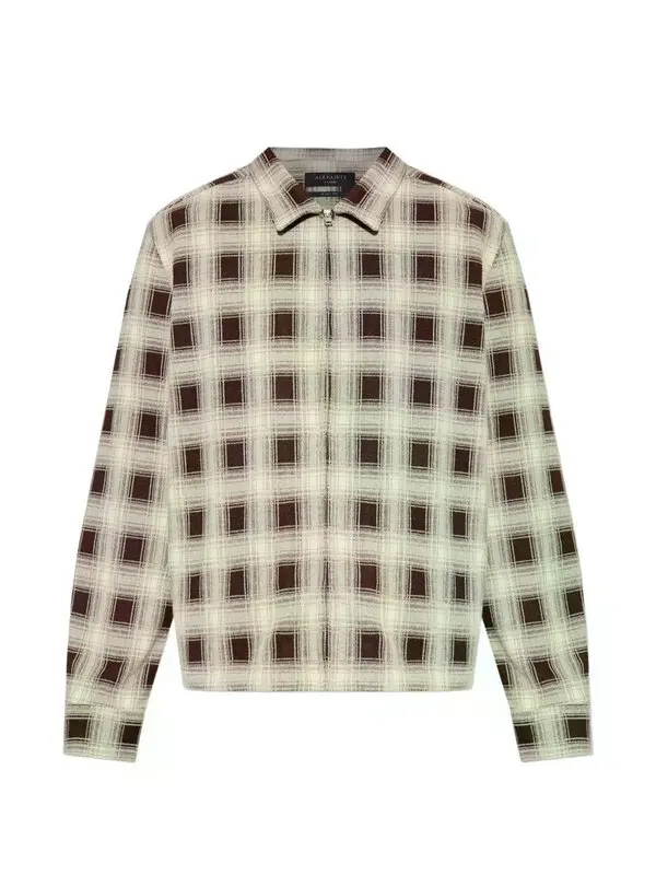 ALLSAINTS Krater Check-pattern Zip-up Shirt