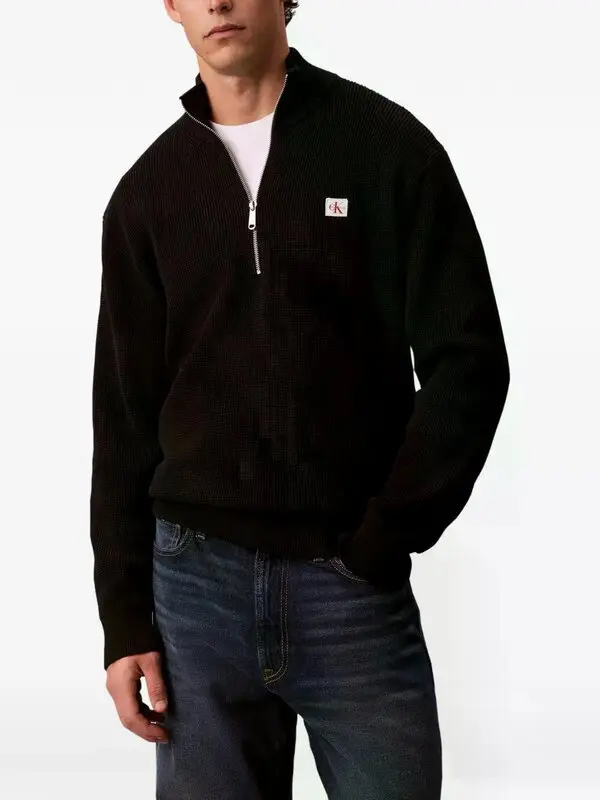 Calvin Klein Quarter-zip Waffle-knit Sweater