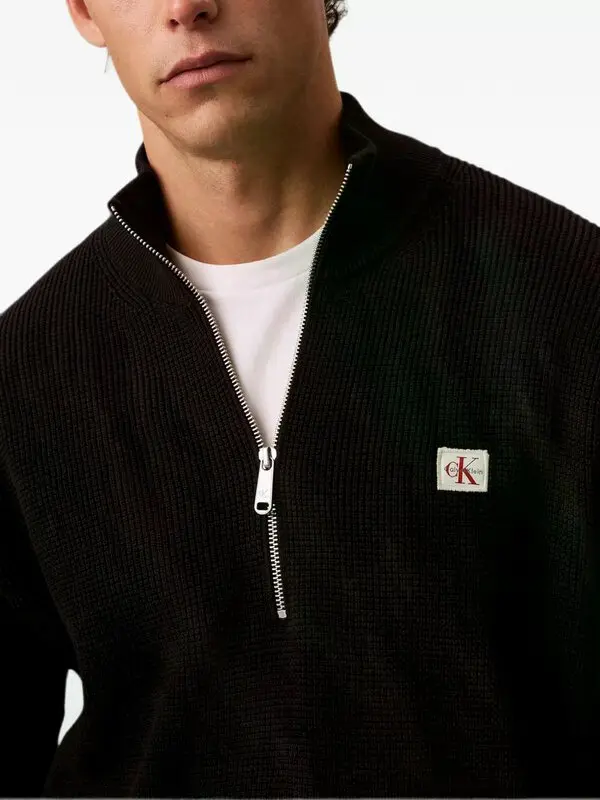 Calvin Klein Quarter-zip Waffle-knit Sweater