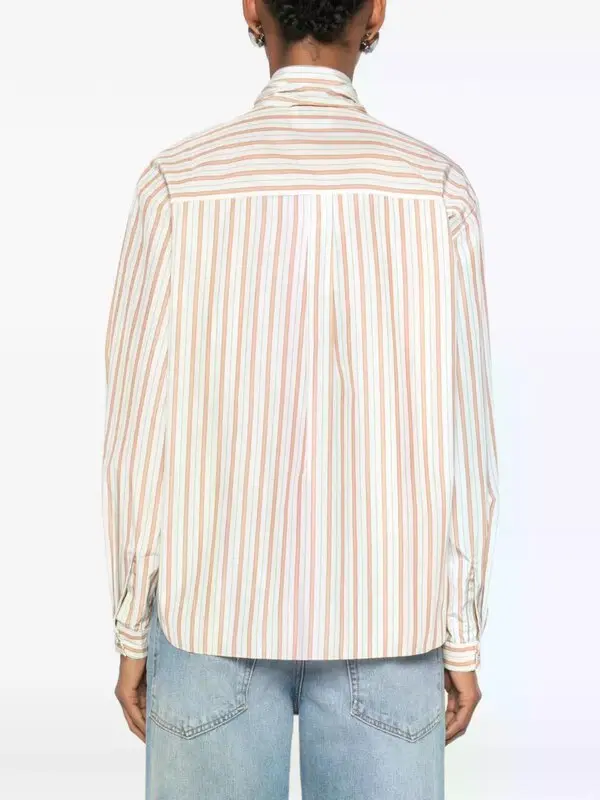 FORTE_FORTE Striped Bow Shirt