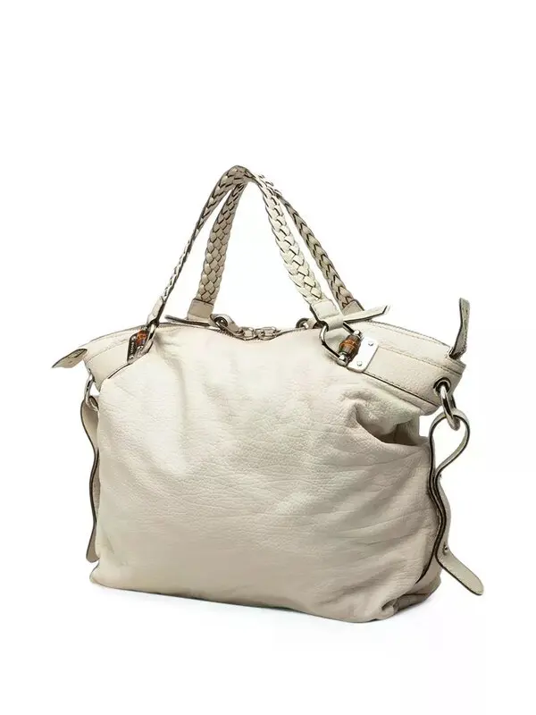 Gucci Leather Bamboo Bar Tote Bag