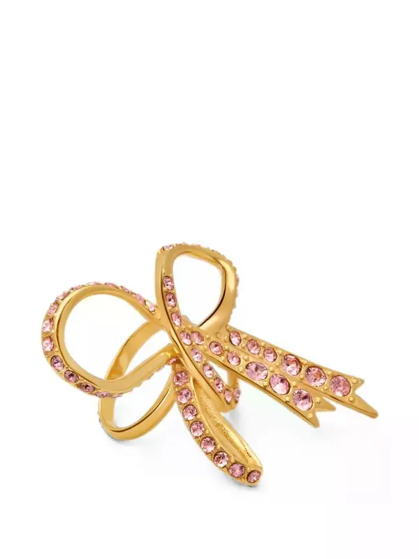Oscar De La Renta Bow Crystal-embellished Ring