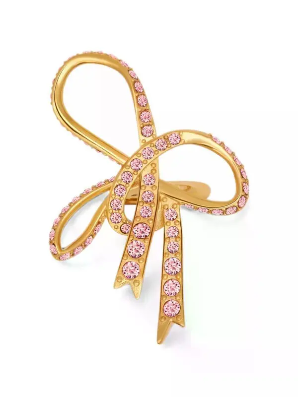 Oscar De La Renta Bow Crystal-embellished Ring
