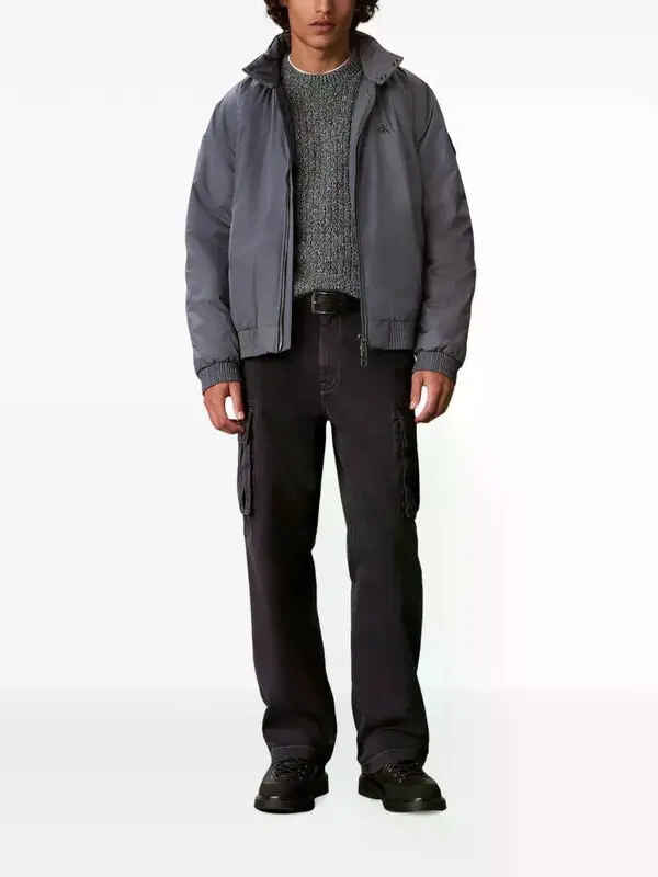 Calvin Klein Logo-patch Marl-knit Sweater