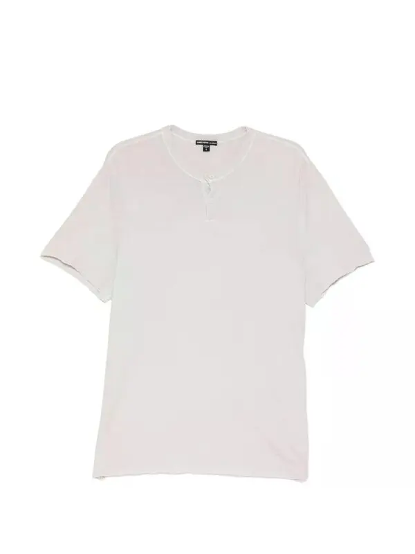 JAMES PERSE Slub-jersey Henley T-shirt - Grey