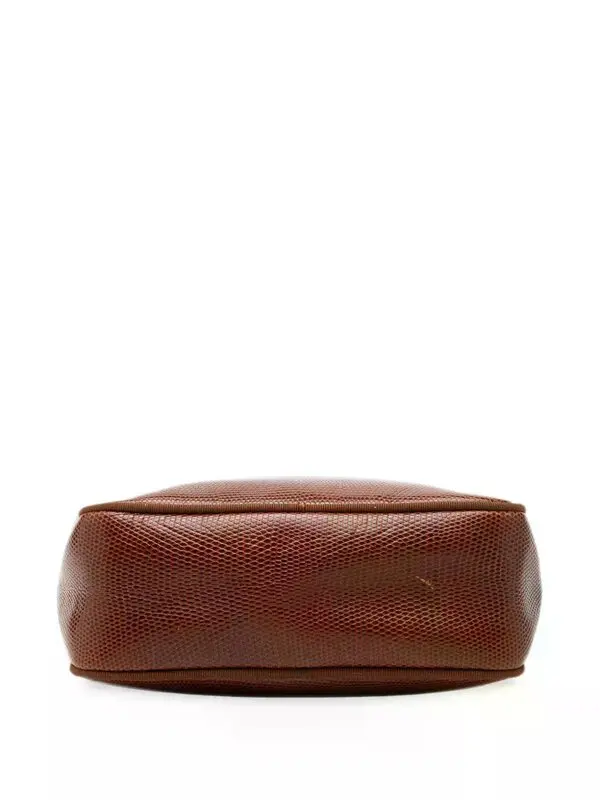 FERRAGAMO 1990 Lizard Embossed Leather Vara Crossbody Bag