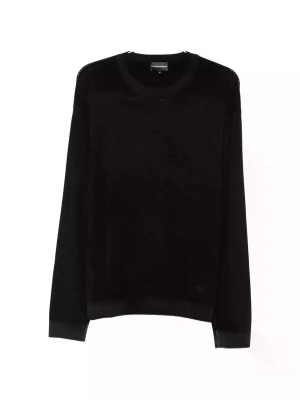 Emporio Armani Crew-neck Long-sleeve Sweater - Black
