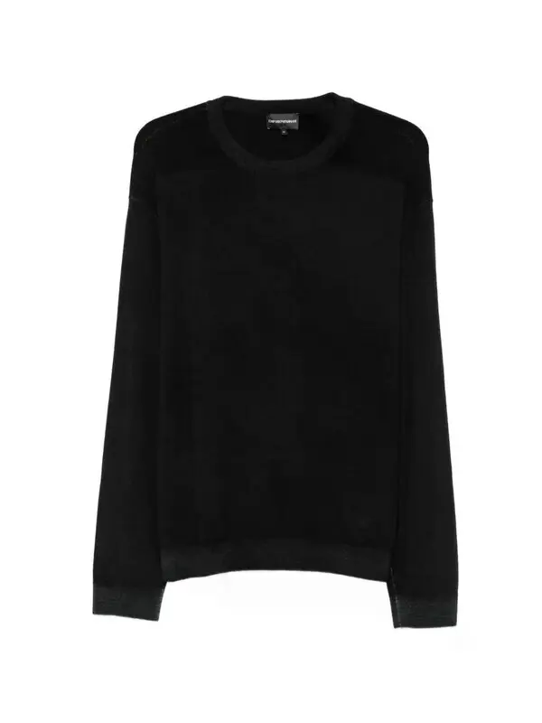 Emporio Armani Crew Neck Long Sleeve Sweater - Black