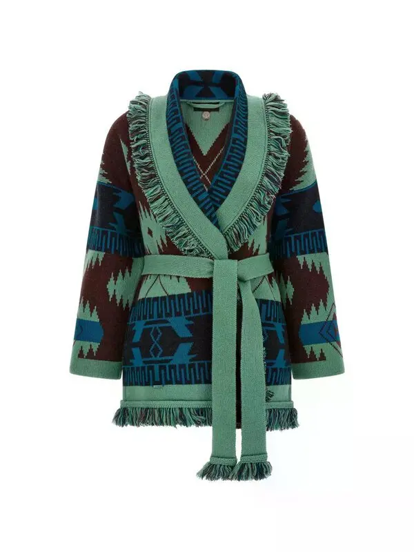 Alanui Icon Jacquard Fringed Cardigan