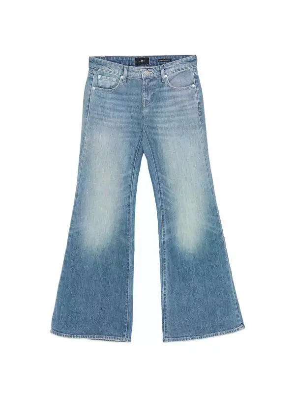 7 For All Mankind Low-rise Flared Jeans - Blue