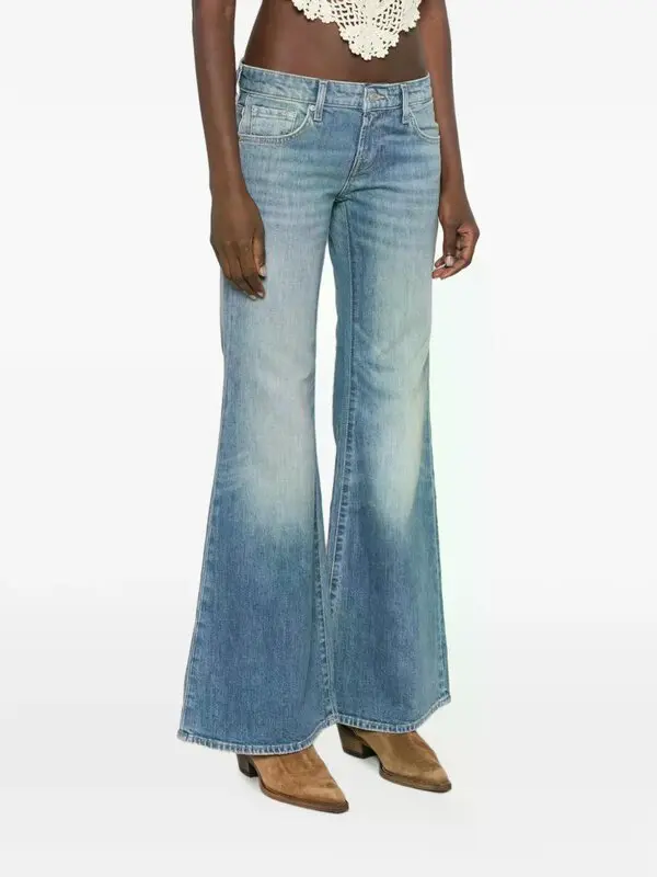 7 For All Mankind Low-rise Flared Jeans - Blue
