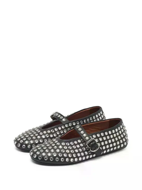 Alaïa Crystal-embellished Mary Jane Ballet Flats - Black